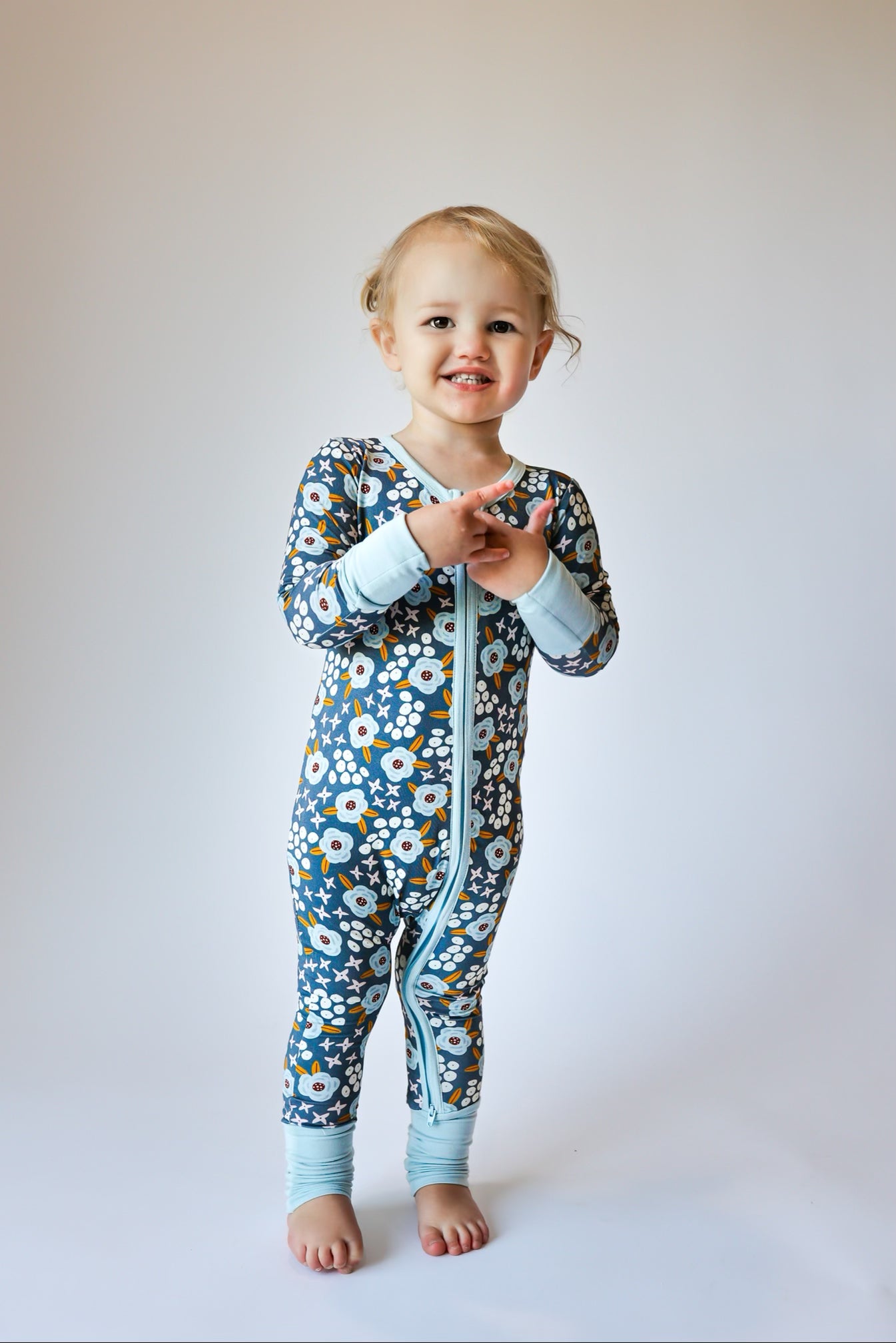 Moonlit Blooms Zipper Pajama – Growing Sweetpeas